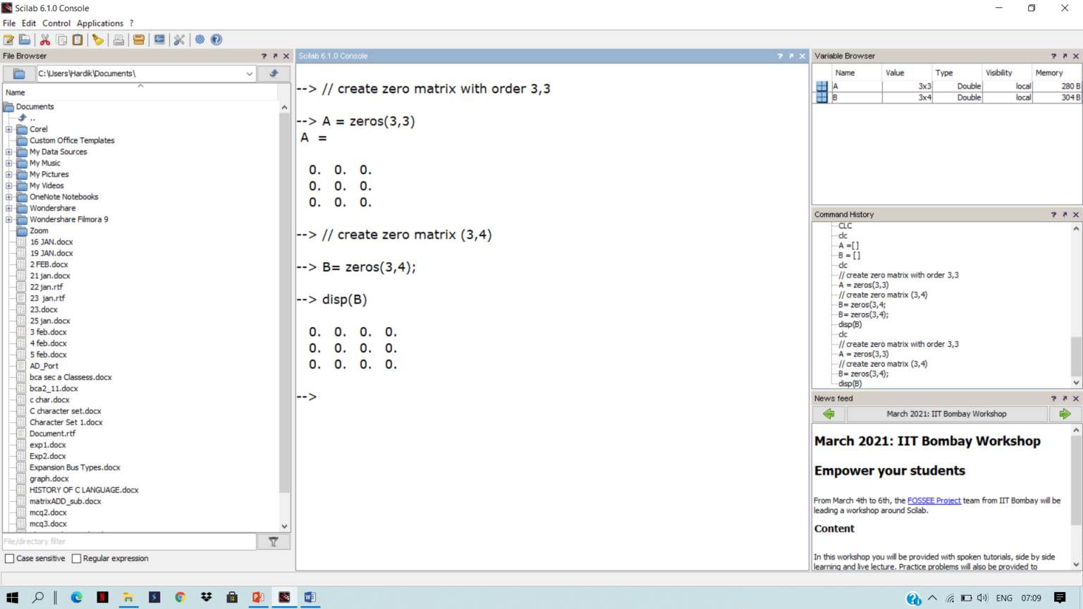 Scilab Practical Lab File Work for BCA/B.Sc. Semester-I - 2025 - NKG Academy